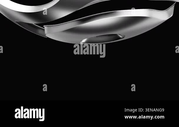 Silver Liquid Curved Wave Close-Up Abstract 3D Loop Animation Stock ...