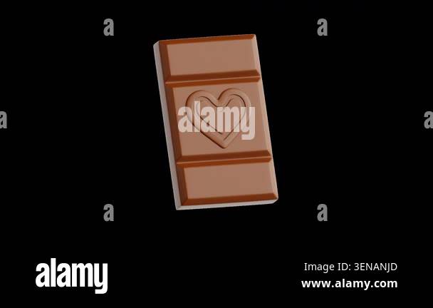 World Chocolate Day Heart Chocolate Bar Animation Stock Video Footage ...