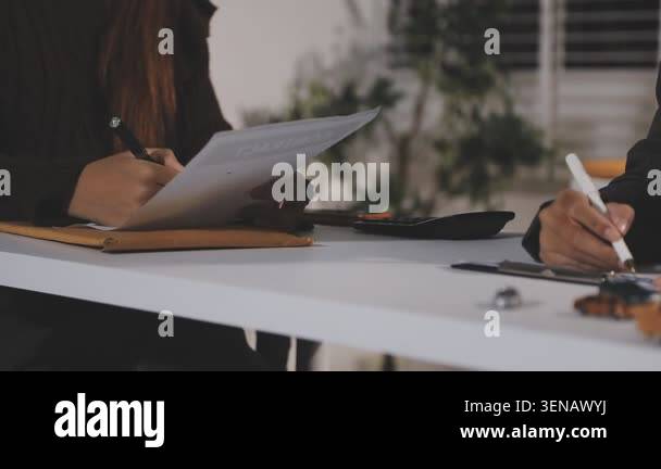 close up. businessman writing on a document Stock Video Footage - Alamy