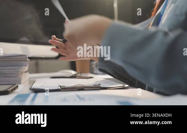 close - - up of female hands using a tablet Stock Video Footage - Alamy