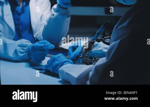 doctor hands in gloves holding syringe in the hands of the patient ...