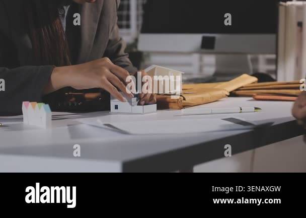 young asian business people working together at office Stock Video ...