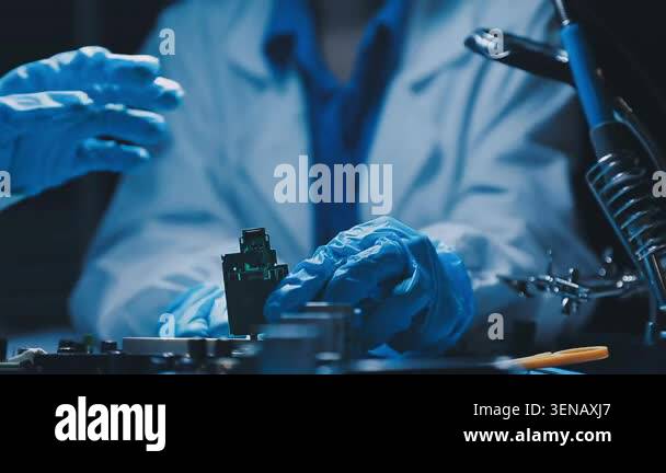 scientist in gloves is holding a tube with a vaccine in his hands in a ...