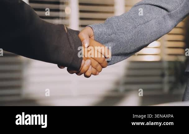 two business people shaking hands. business concept Stock Video Footage ...