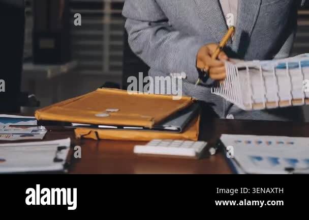 businessman working with documents in office Stock Video Footage - Alamy