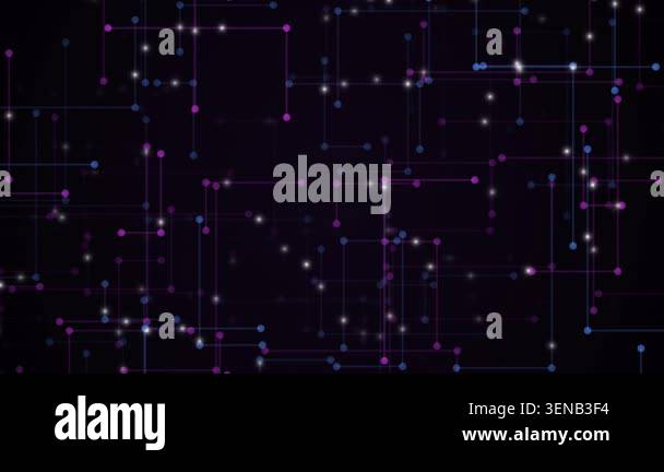 Neon Purple Blue Network Nodes Loop Stock Video Footage - Alamy