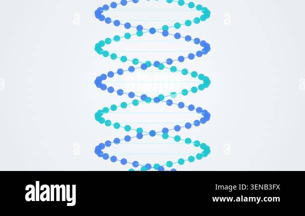 DNA Helix Animation with Blue and Cyan Dots. Seamless Loop Stock Video ...