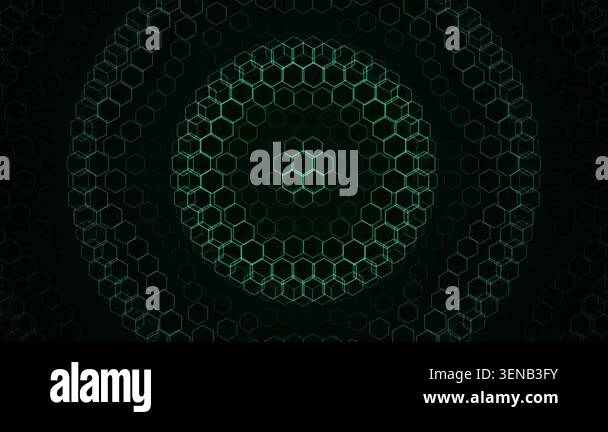 Green Hexagon Concentric Spheres Loop Stock Video Footage - Alamy