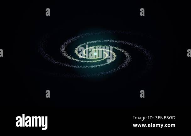 Spiral Galaxy Particles Rotating Around a Glowing Core. Seamless Loop ...