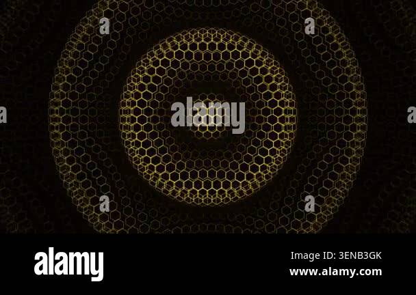 Golden Hexagon Concentric Spheres Loop Stock Video Footage - Alamy