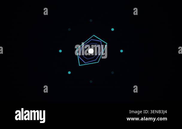 Futuristic Loading Screen. Rotating Neon Polygons. Seamless Loop Stock ...