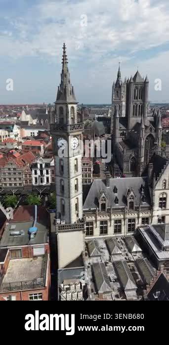 Ghents Hidden Gem: Old Post Office Clock Tower Stock Video Footage - Alamy