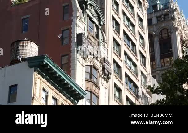 New York City urban building architecture, Manhattan rooftop, United ...