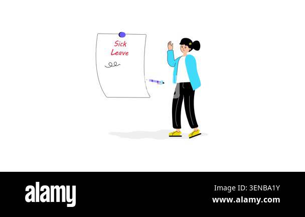 A student writing a sick leave for school absence Stock Video Footage ...