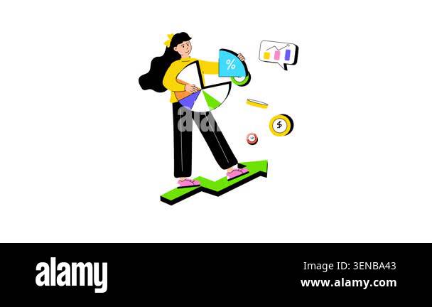 Modern concept of animated flat illustration of business growth Stock ...