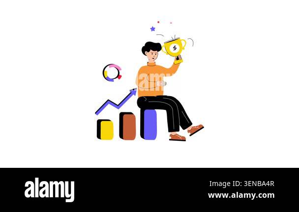 Have a look at this animated flat illustration of business success ...