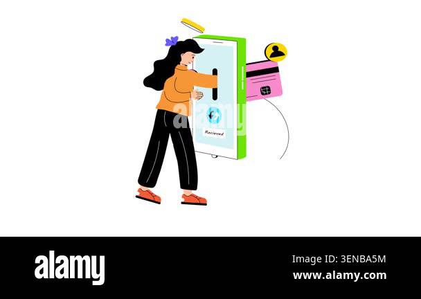 Get this amazing animated flat illustration of card payment Stock Video ...