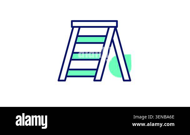 Beautifully designed trendy animated icon of ladder, construction ...