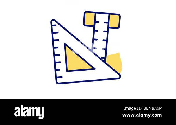 Measurement tools, rulers vector design in trendy style Stock Video ...