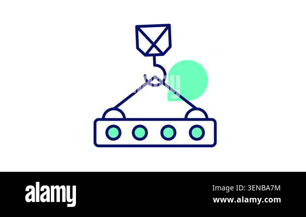 A well designed animated icon of construction crane, crane hook up for ...