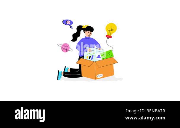 Have a look at this animated flat illustration of business ideas Stock ...