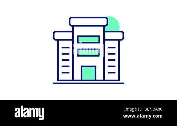 Check this carefully crafted animated icon of office building, hotel ...