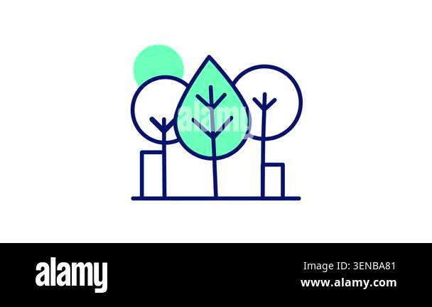 An animated icon of forest trees, modern vector of trees Stock Video ...