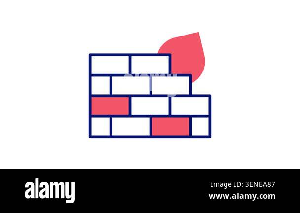 An editable animated icon of brick wall, isolated on white background ...