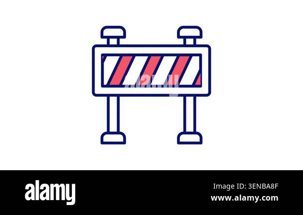 An amazing animated icon of construction barrier, roadblock vector ...