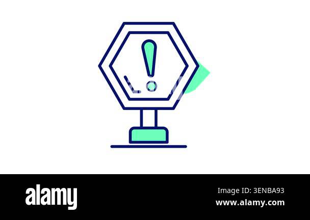 Trendy animated icon of Alert sign board vector design isolated on ...