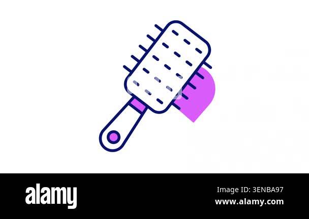 Amazing animated icon of hair styling brush in modern style, barbershop ...