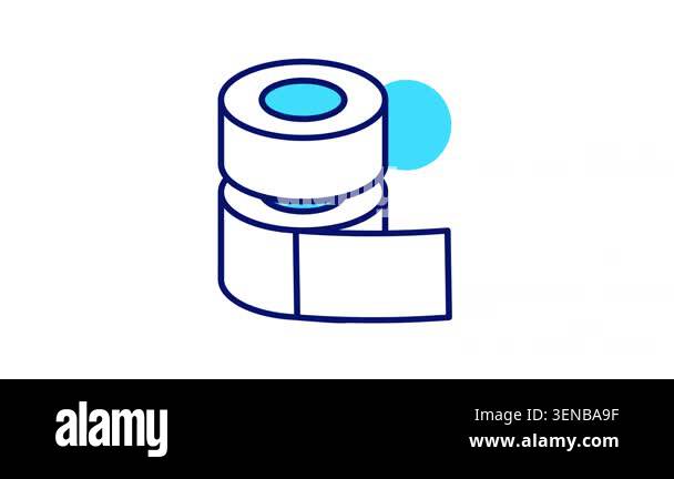 Tissue roll animated icon in modern design style, toilet paper roll ...