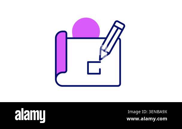 An amazing animated icon of architectural plan, trendy animated icon of ...