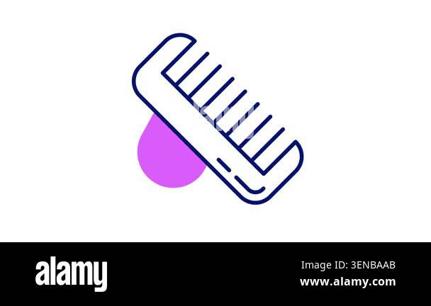 Hair comb animated vector design, barbershop accessories animated icon ...