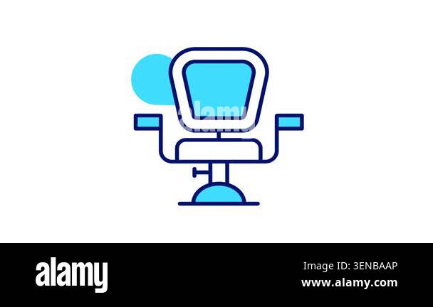 Furniture for beauty salon, hairdresser chair, barber chair animated ...