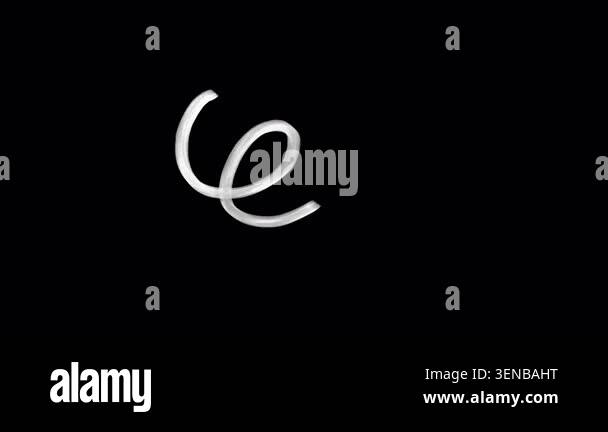 Hand drawn animated white spiral swirl arrow on transparent background ...