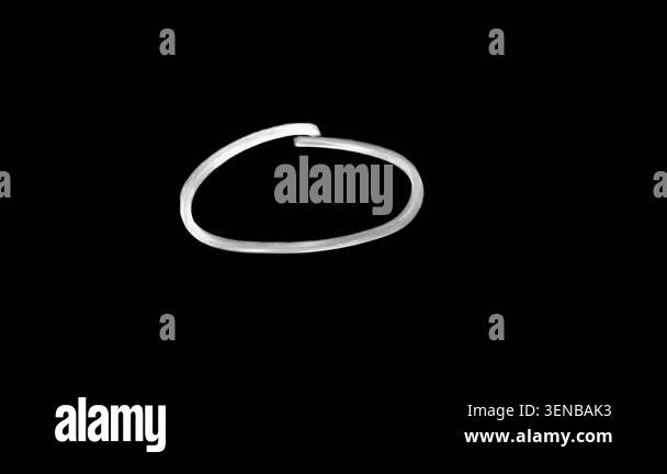 Hand drawn animated white circle oval shape on transparent background ...