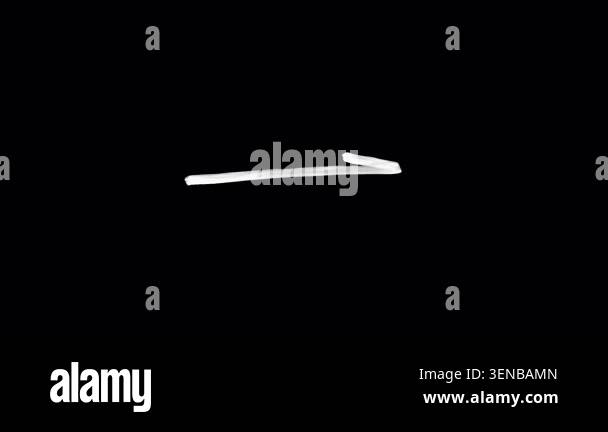Hand drawn animated white arrow pointing right on transparent ...