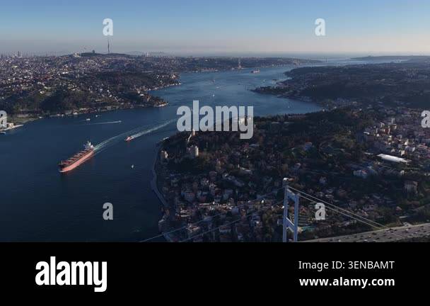 Breathtaking aerial view of istanbul, turkey, showing a large cargo ...