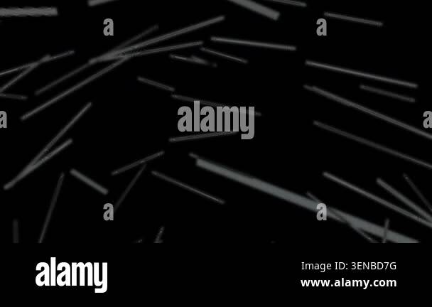 Long gray rectangular shapes floating through dark space creating ...