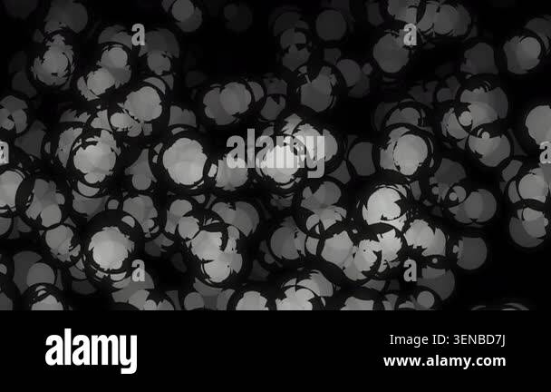 Floating graphic elements descending slowly forming layered cluster ...