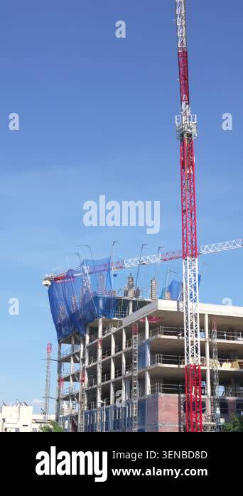 Vertical Construction Crane and Residential Building Development ...