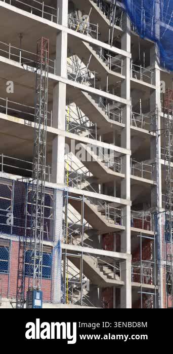 Vertical View of Concrete Stair Core in Residential Building Under ...