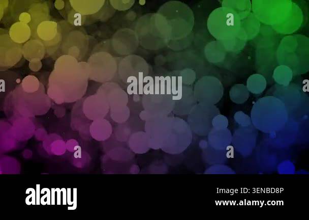 Three color bokeh lights drifting softly in dark scene, creating dreamy ...