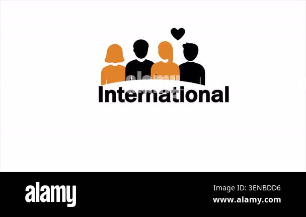 Friends international day logo people, art video illustration Stock ...