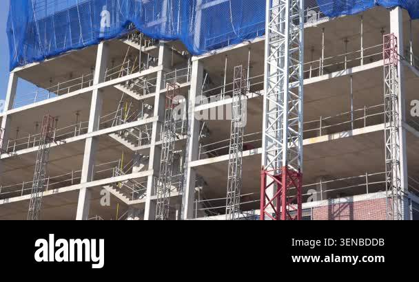 Residential Building Structure Under Construction with Staircases and ...