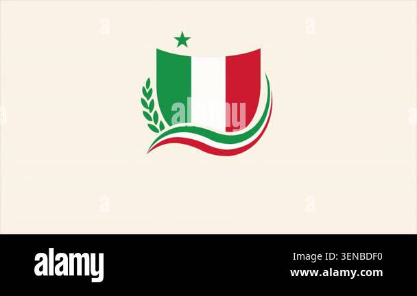 Italy republic day shield flag, art video illustration Stock Video ...