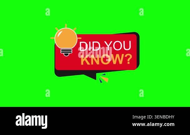 Did You Know Information Label Green Screen Animation Stock Video ...