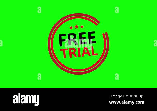 Free Trial Modern Badge Animation Green Screen Background Video Stock ...