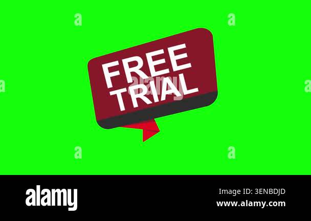 Free Trial Offer Tag Animation Green Screen Motion Background Stock ...